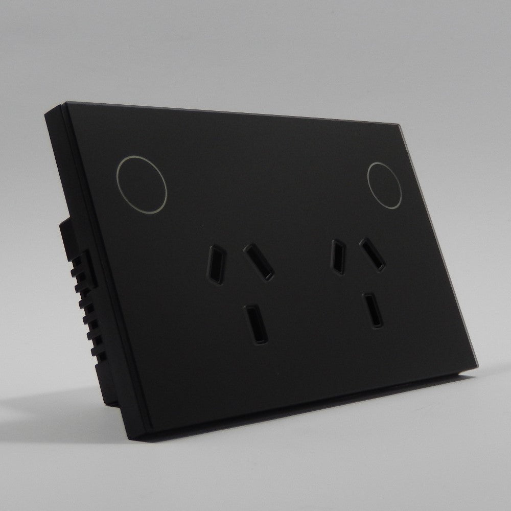Buy double GPO smart zigbee power outlet best quality gloss glass face ...