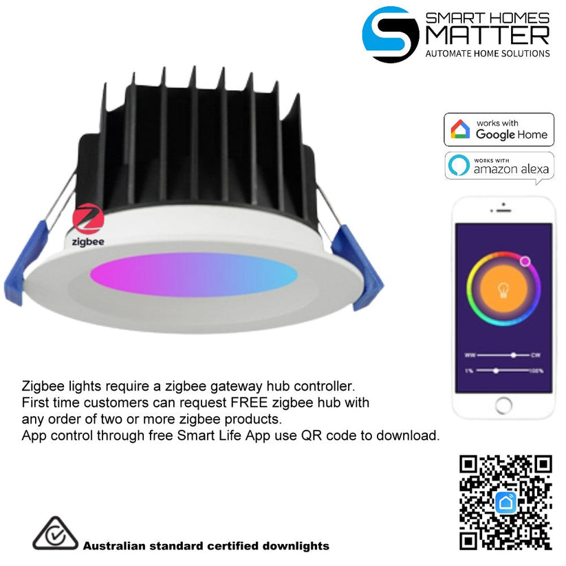 Zigbee smart 90mm downlight full colour and subtle white light control ...